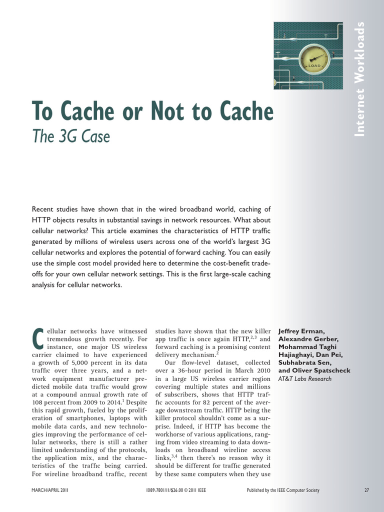 To Cache or Not To Cache The 3G Case | PDF | Computer Network ...
