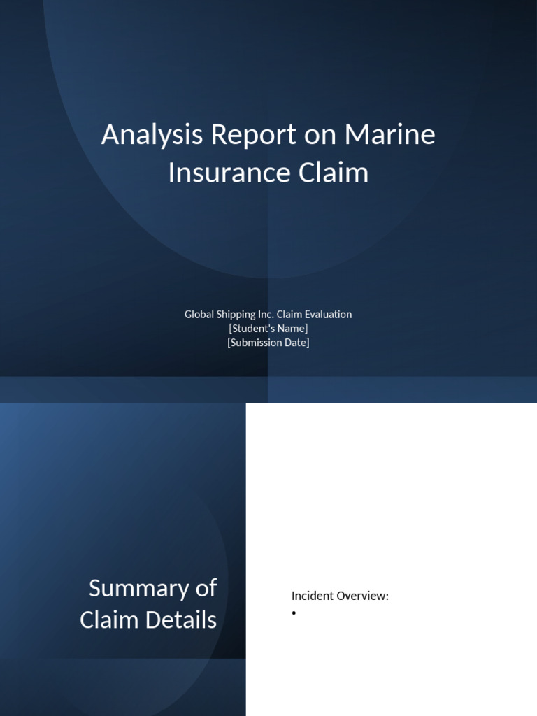 Marine Insurance Claim Analysis Report Template | PDF