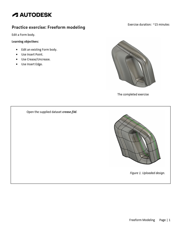 Freeform Modeling: Practice Exercise | PDF