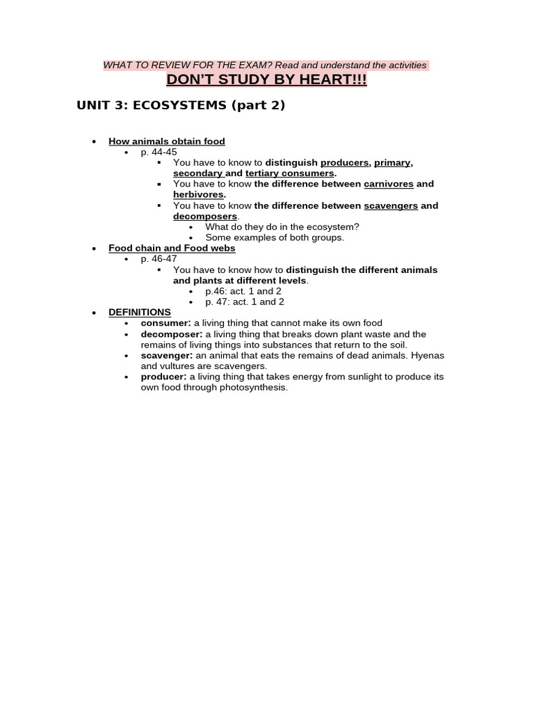 Unit 3 Ecosystems Part 2 | PDF