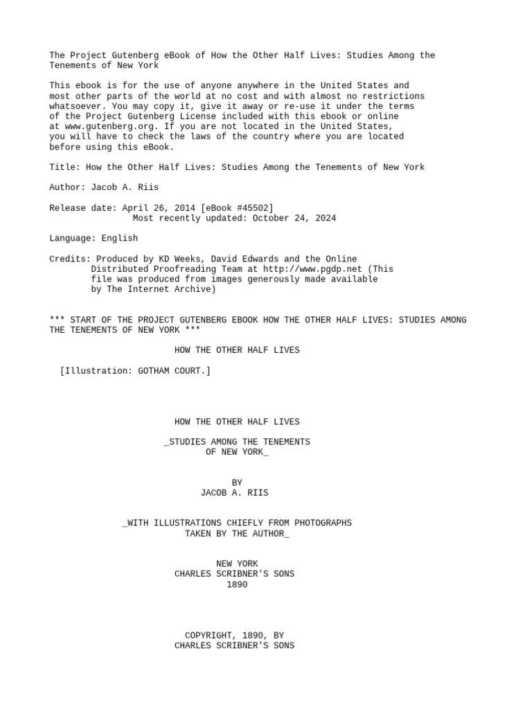 How The Other Half Lives | PDF
