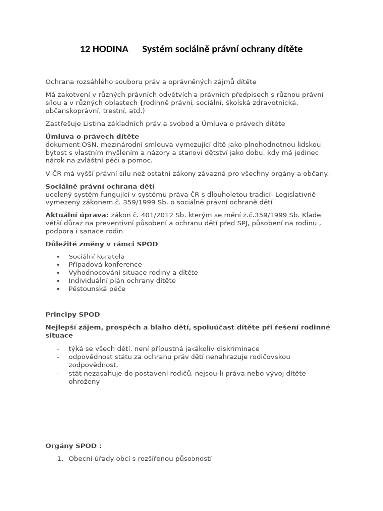 4 PDG 24H Sytstém Sociálně-Právní Ochrany Dítěte | PDF