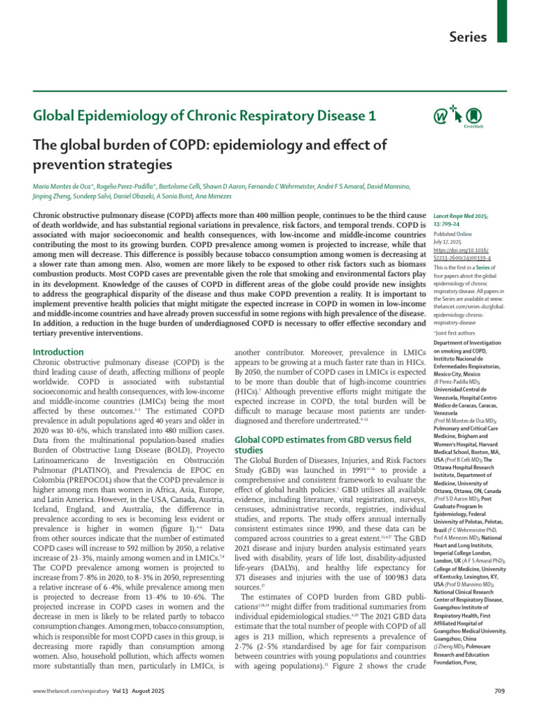 Global COPD Epidemiology Insights | PDF | Chronic Obstructive Pulmonary ...
