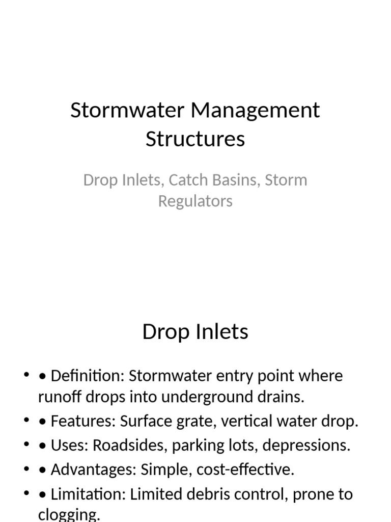 Stormwater Management Structures Explained | PDF
