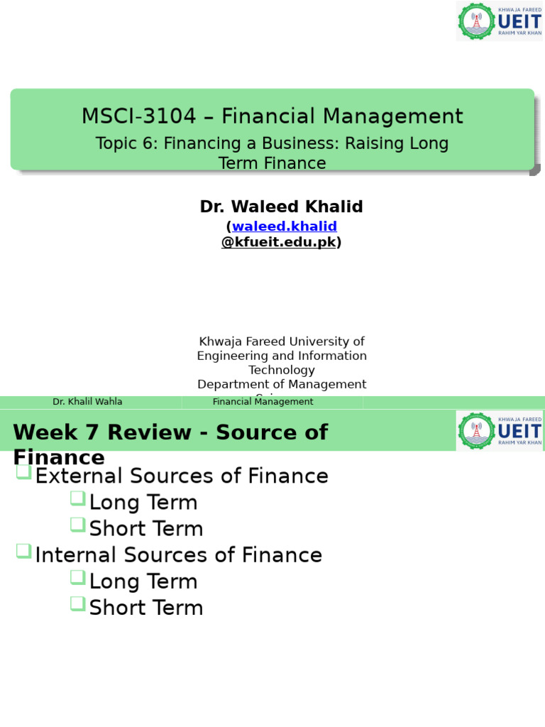 Chapter 7 Financing A Business Raising Long Term Finance | PDF ...