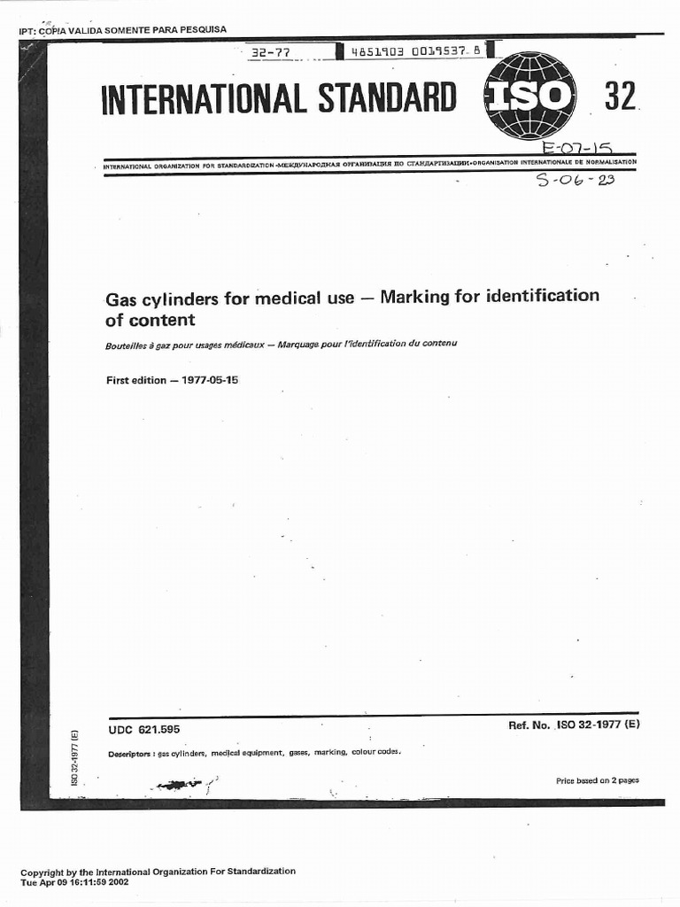 Iso 32 - 1977 | PDF