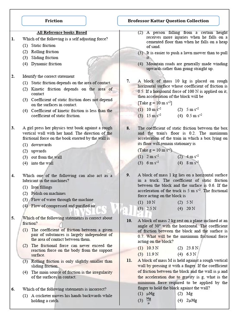 6.2 Friction Level Up Physics Numericals With Brofessor | PDF ...