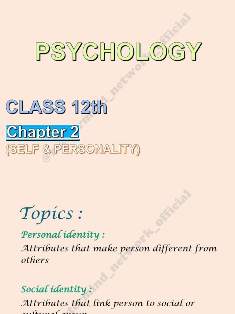 Understanding Self and Personality Concepts | PDF | Self | Social ...