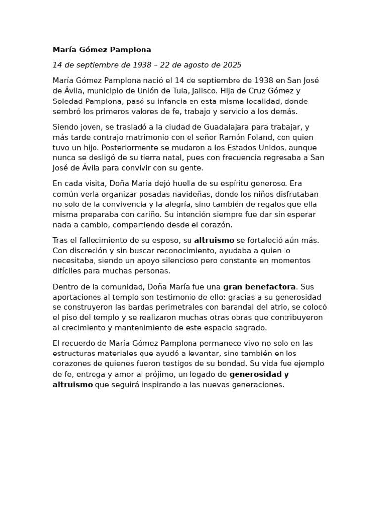 María Gómez Pamplona | PDF | Amor