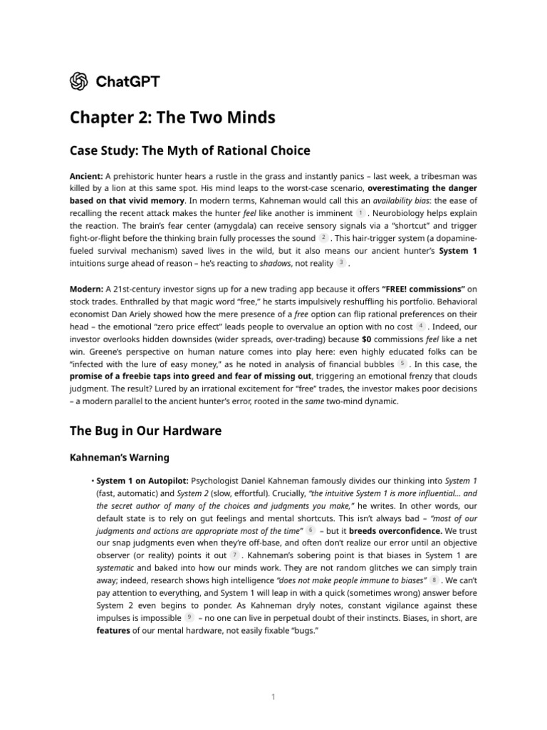 Understanding Our Two Minds: Biases Explained | PDF | Decision Making ...