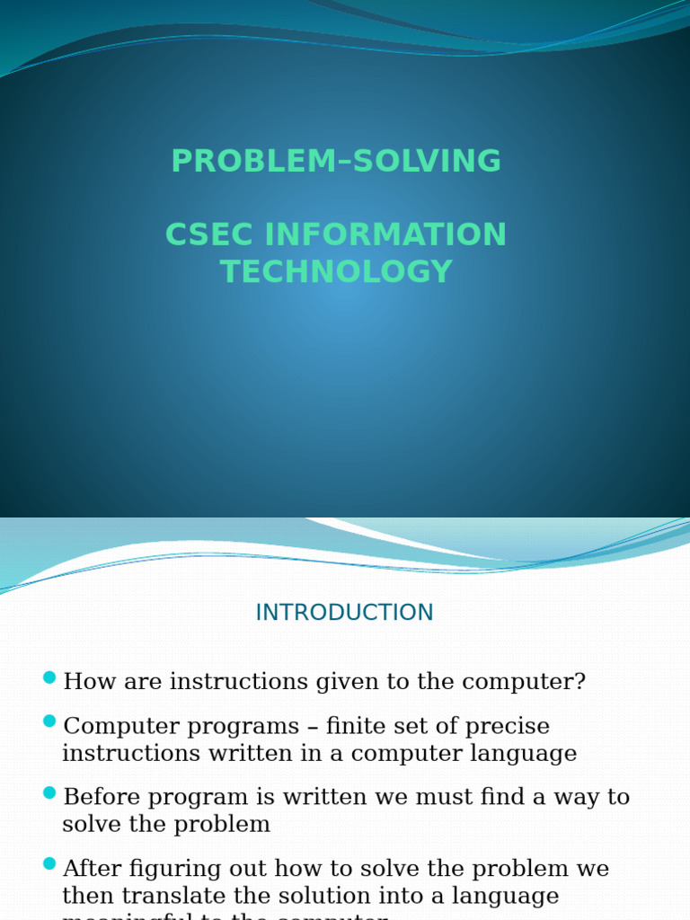 CXC CSEC Problem Solving Procedures | PDF | Control Flow | Computer Programming