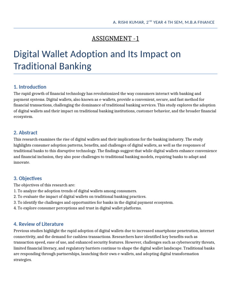 Digital Wallets' Impact on Banking | PDF | Banks | Financial Technology
