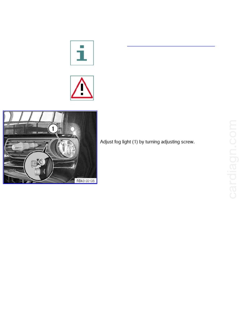 Fog Light Adjustment Instructions | PDF