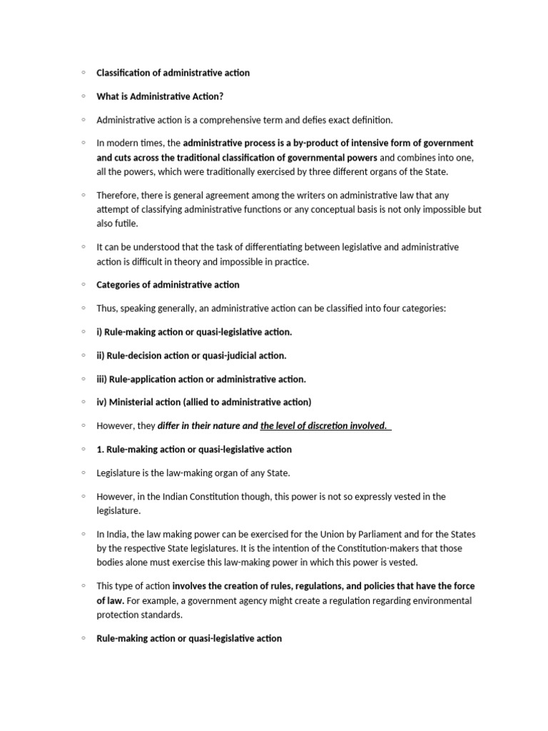 Types of Administrative Actions Explained | PDF | Tribunal | Judgment (Law)