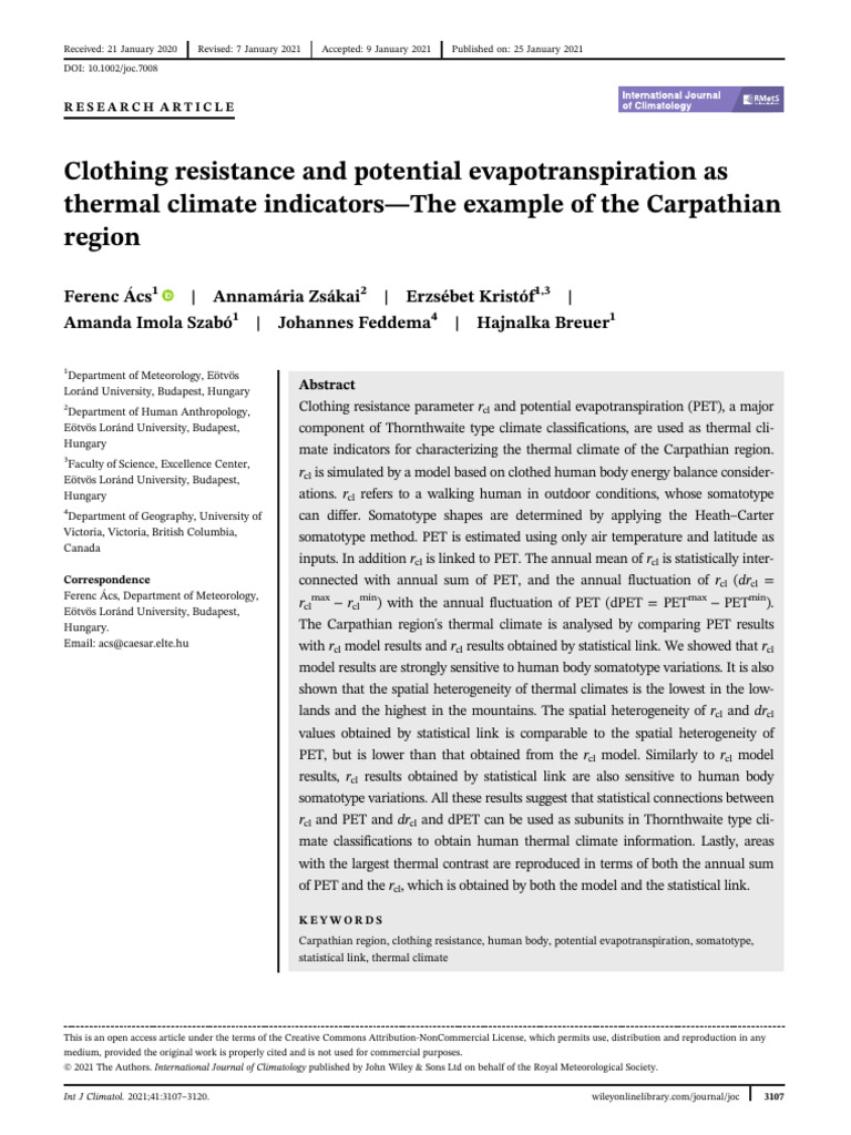Ács Et Al. - 2021 - Clothing Resistance and Potential ...