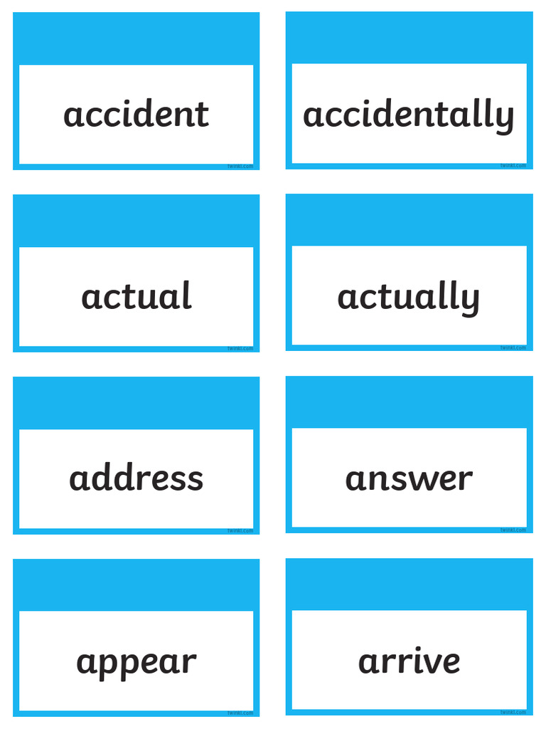t2 e 5163 Year 3 and 4 Spelling Words Flashcards Ver 3 | PDF