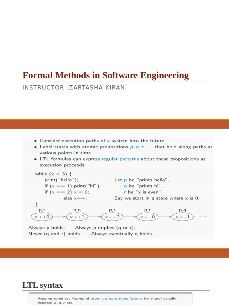 8th Leacture Formal Methods in Software Engineering | PDF | Semantics ...