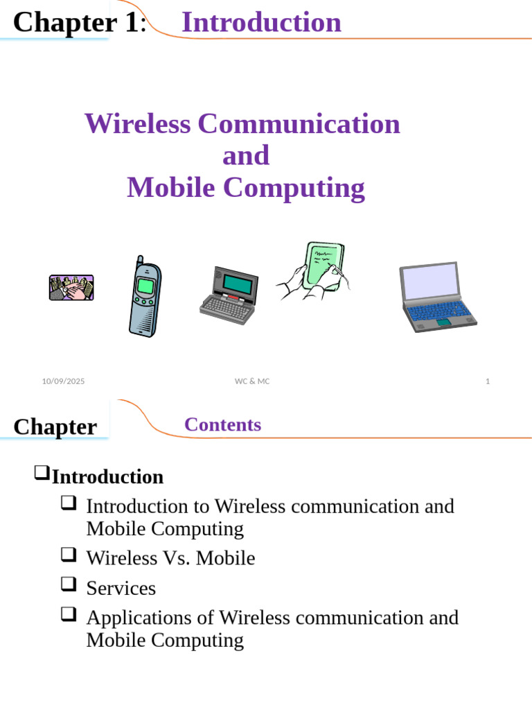 ch1 Introduction To Wirelesscommunication and Mobile Computing | PDF | Computer Network | Wireless
