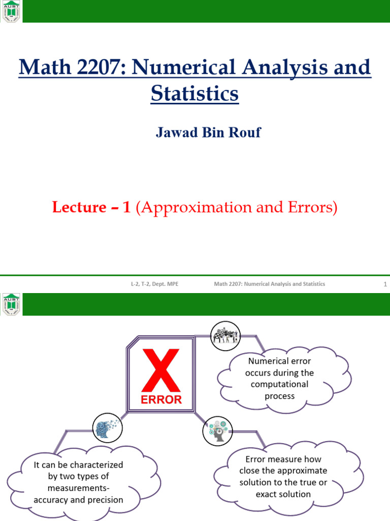 Numerical Analysis: Errors and Precision | PDF | Numerical Analysis ...