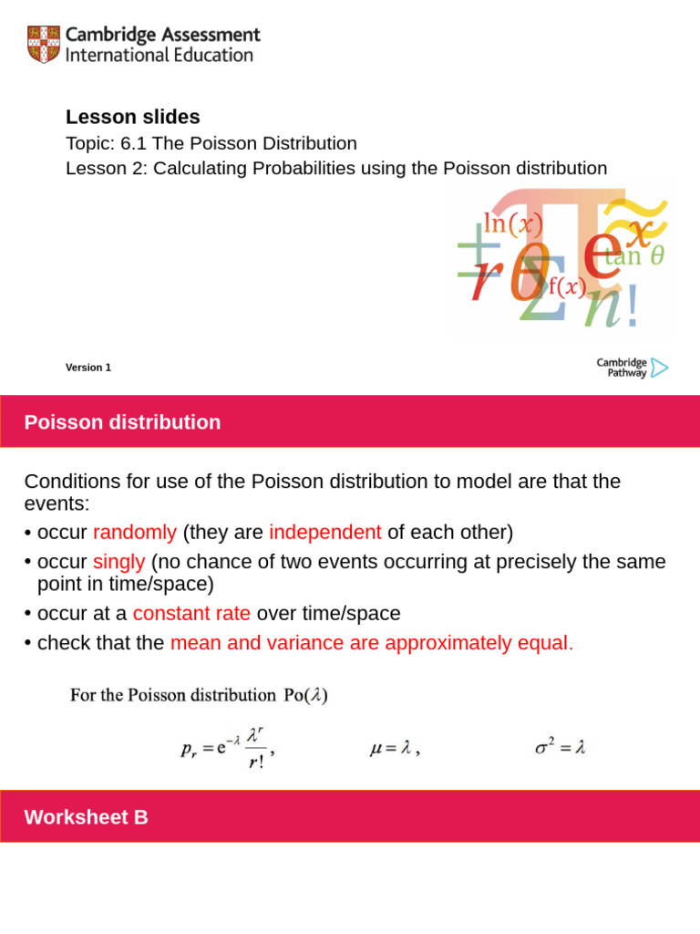Poisson Distribution Probability Calculations | PDF | Probability ...