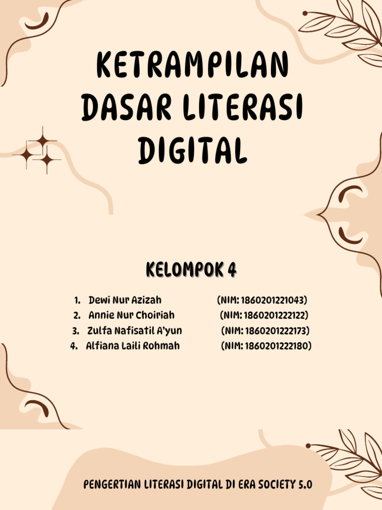 Literasi Digital di Era Society 5.0 | PDF