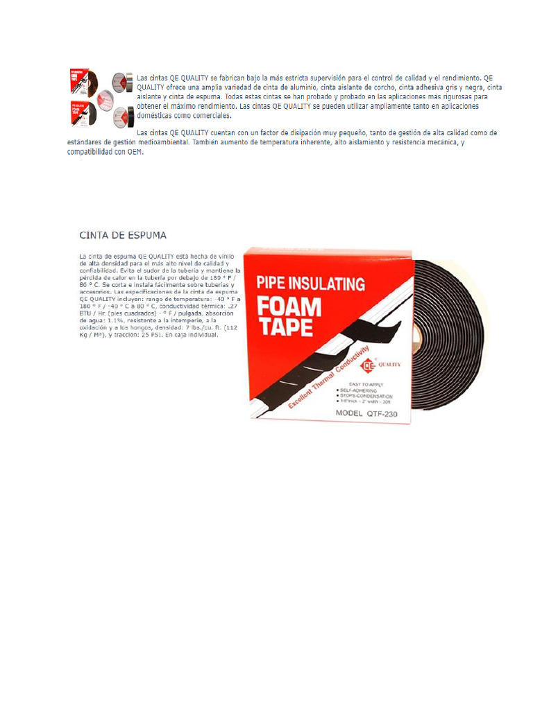 FT Cinta Foam - Quality | PDF