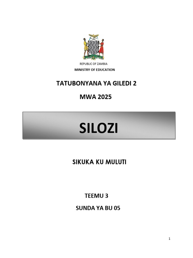 Silozi g2 t3 Wk5 TP | PDF