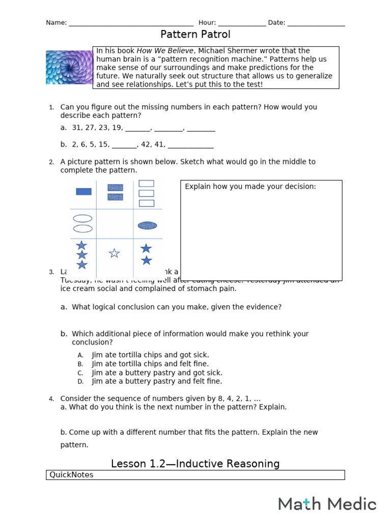 Lesson 1 2 Geometry Math Medic 594b020363 | PDF