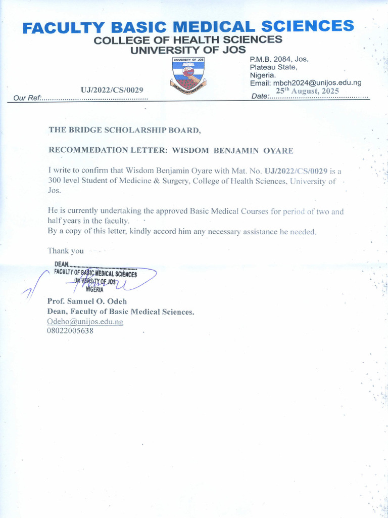 Recommendation Letter by Dean | PDF