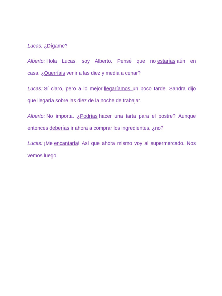 El Condicional, Ejemplo de Texto y Verbos Irregulares | PDF