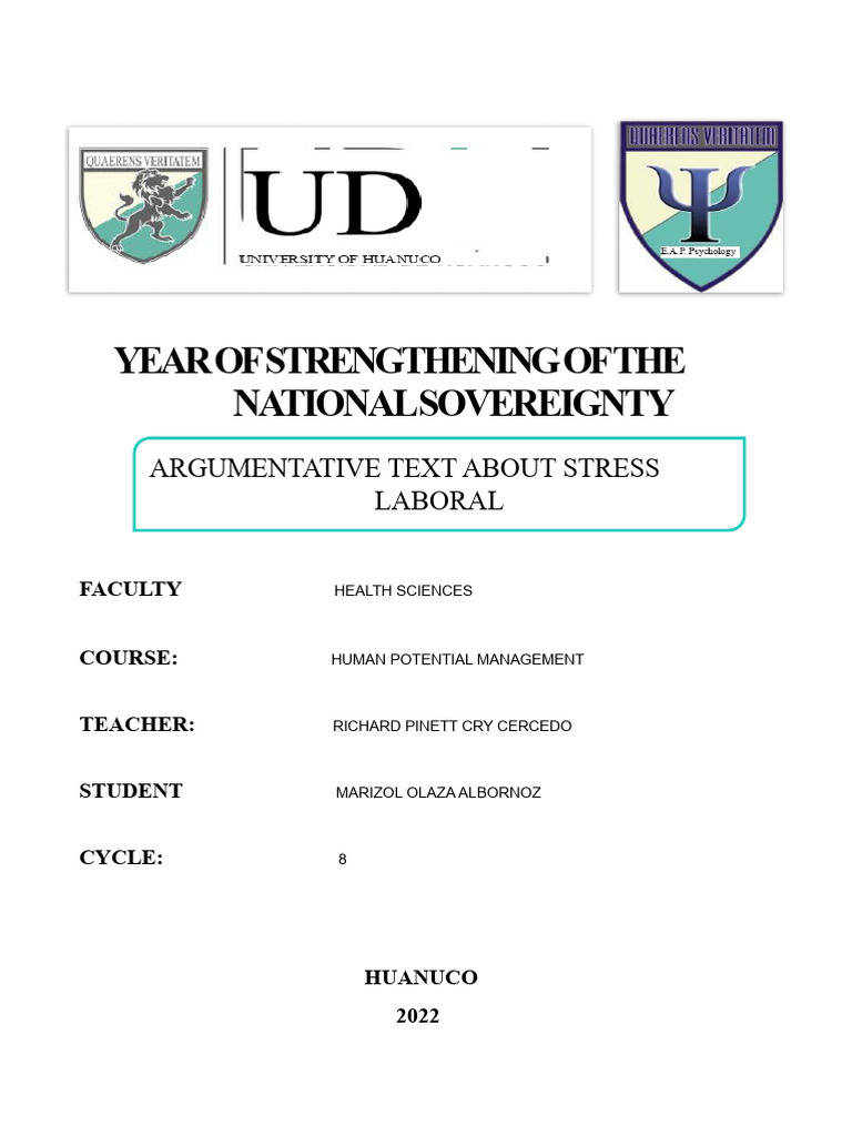 5TH Assignment - Argumentative Text On Work Stress | PDF | Occupational Stress | Anxiety
