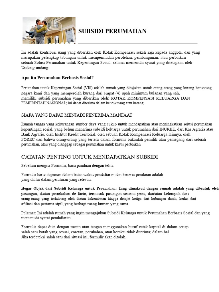 Subsidi Perumahan COMFABOY | PDF
