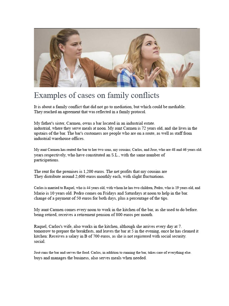 Family Problem Example | PDF | Mediation | Interest