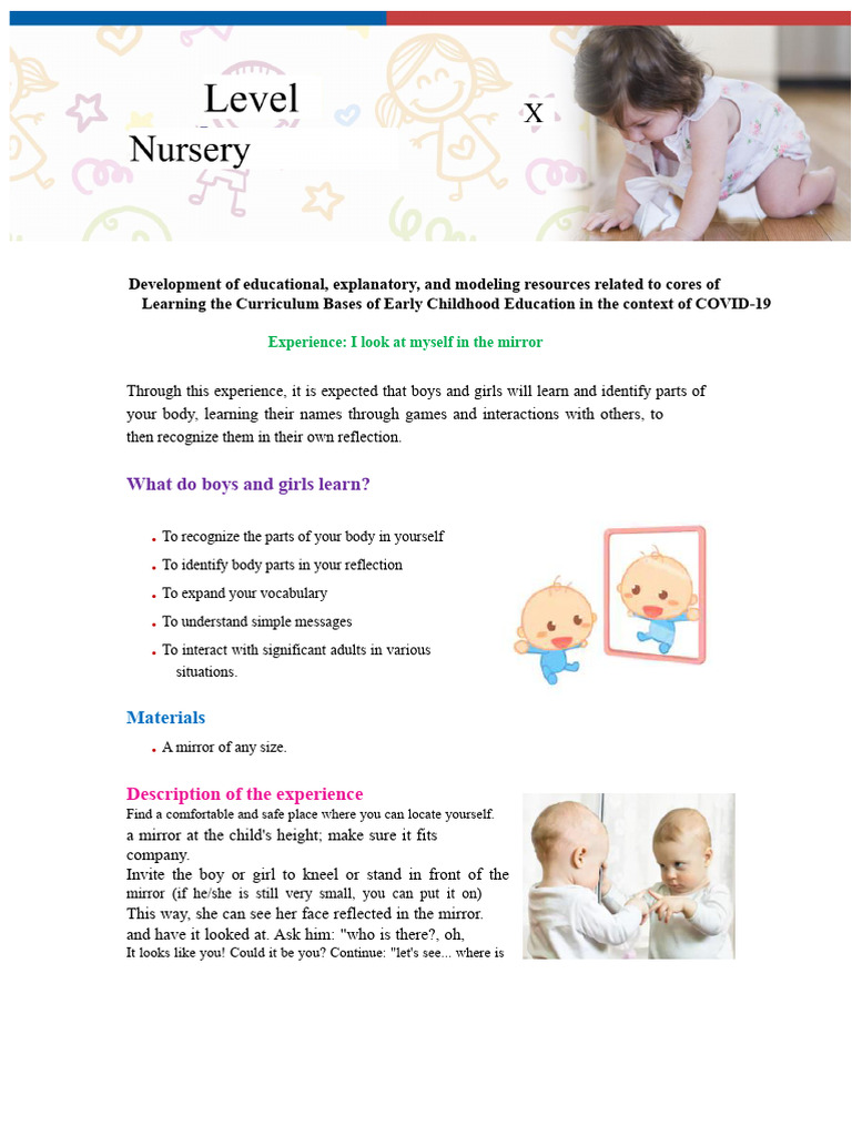I Look at Myself in The Mirror - Nursery Room 2 Years | PDF | Learning ...
