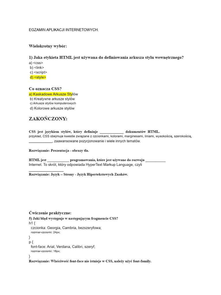 Egzamin Aplikacji Internetowych | PDF