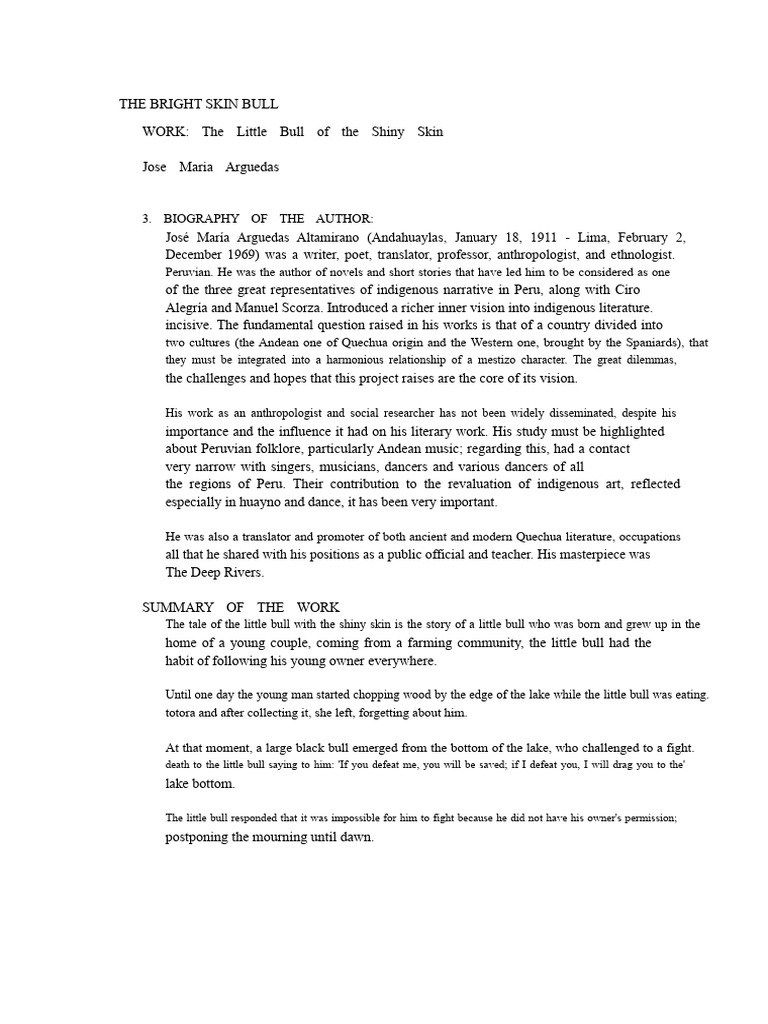 The Bull With The Shiny Skin | PDF