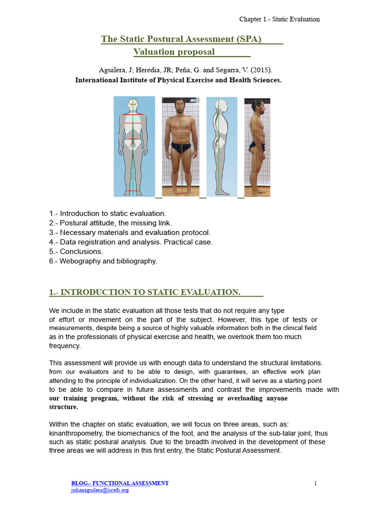 Static Postural Assessment Guide | PDF | Anatomical Terms Of Location ...