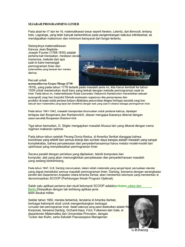 Sejarah Pemrograman Linier | PDF