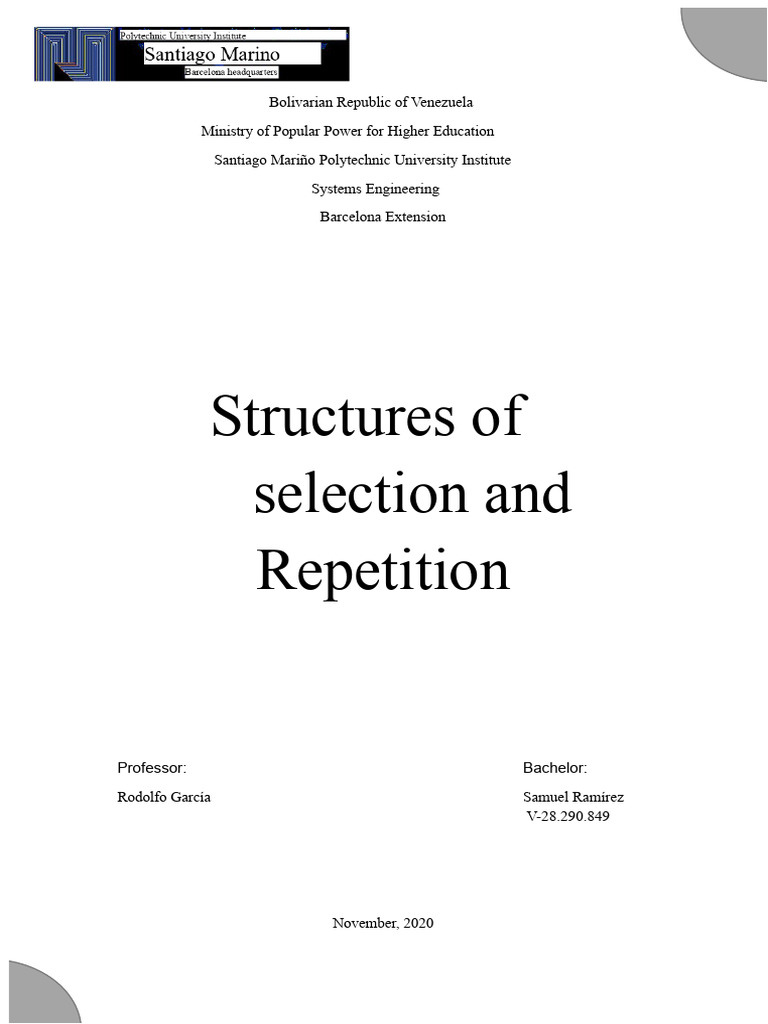 Selection and Repetition Structure | PDF | Control Flow | Computing