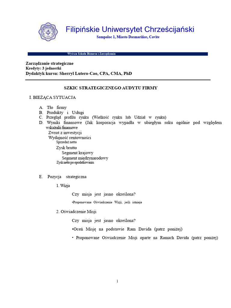 Zarys StratMa | PDF