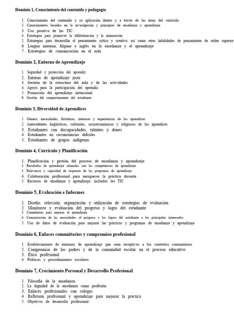 Dominios y Hilos de PPST | PDF | Enseñando | Aprendizaje