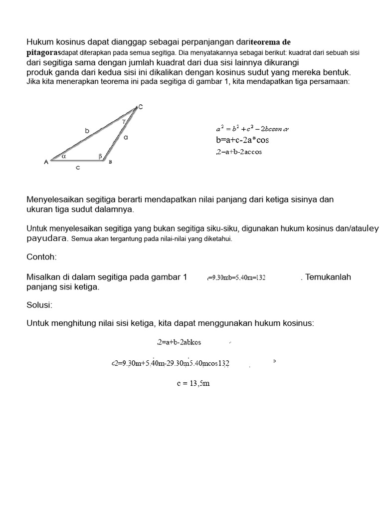 Hukum Sine Dan Cosinus | PDF