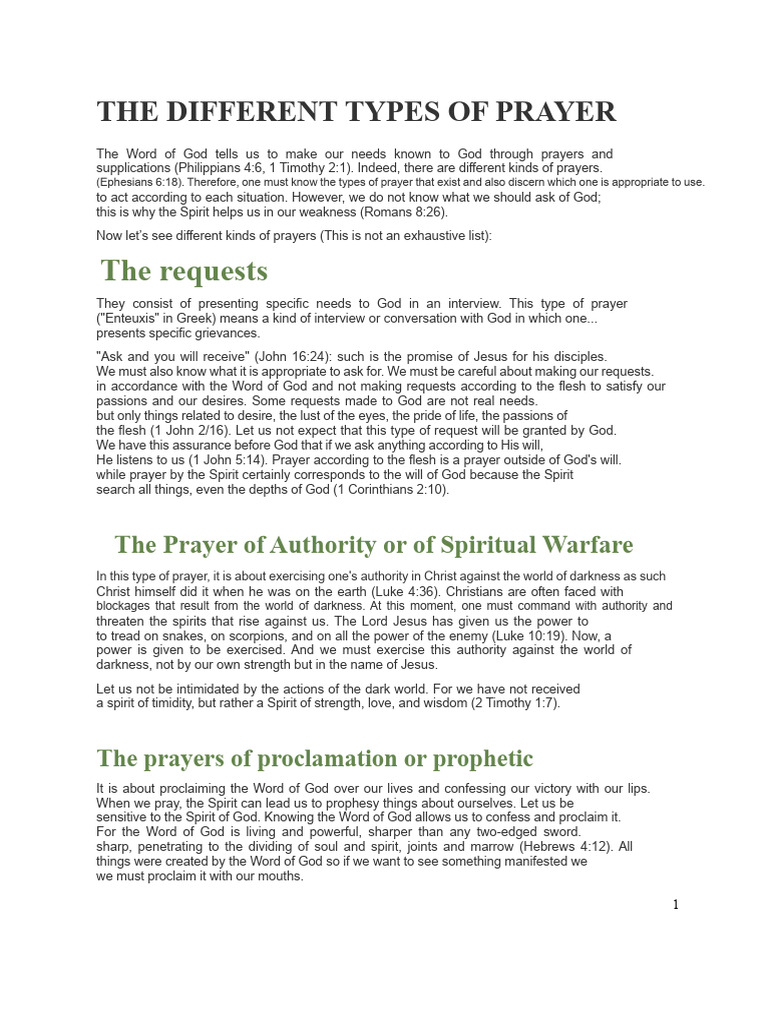 24 Types of Prayer Explained | PDF | Prayer | Daniel (Biblical Figure)