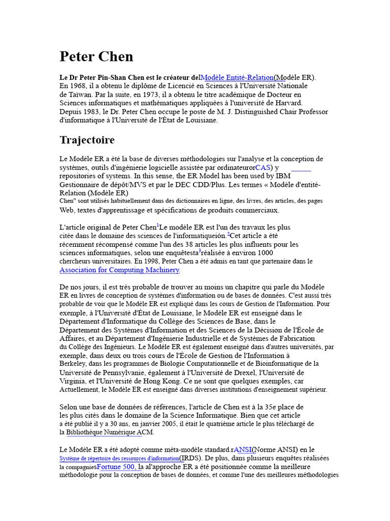 Peter Chen | PDF | Informatique | Informatique