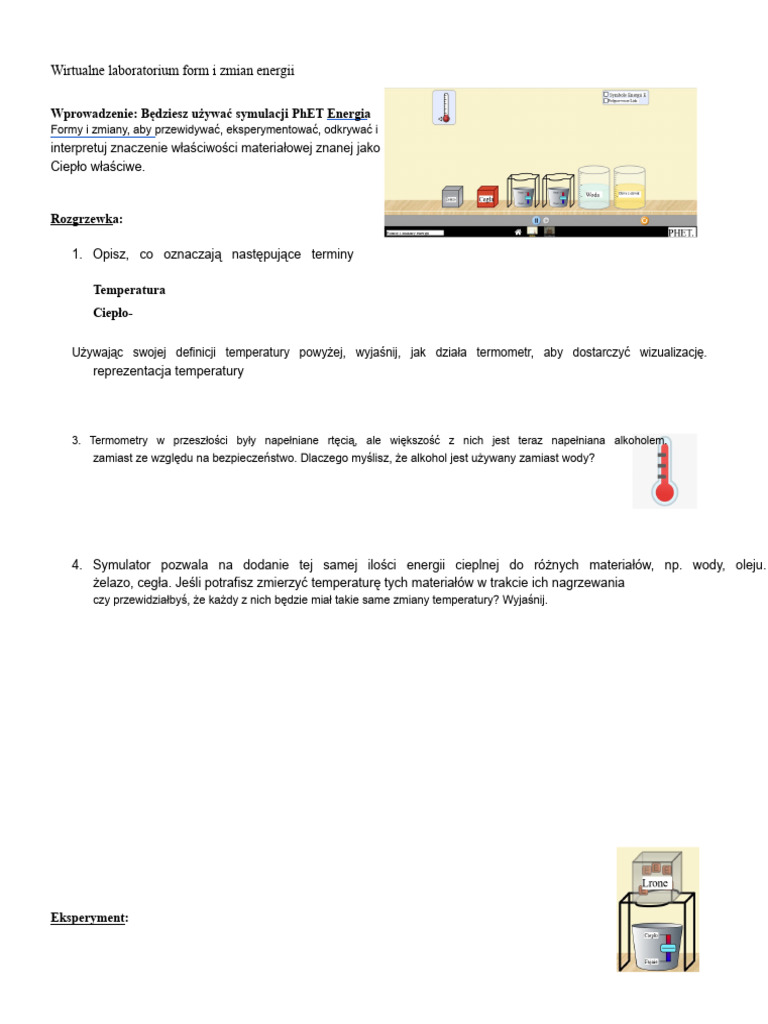 PhET - Wirtualne Laboratorium Form I Zmian Energii | PDF