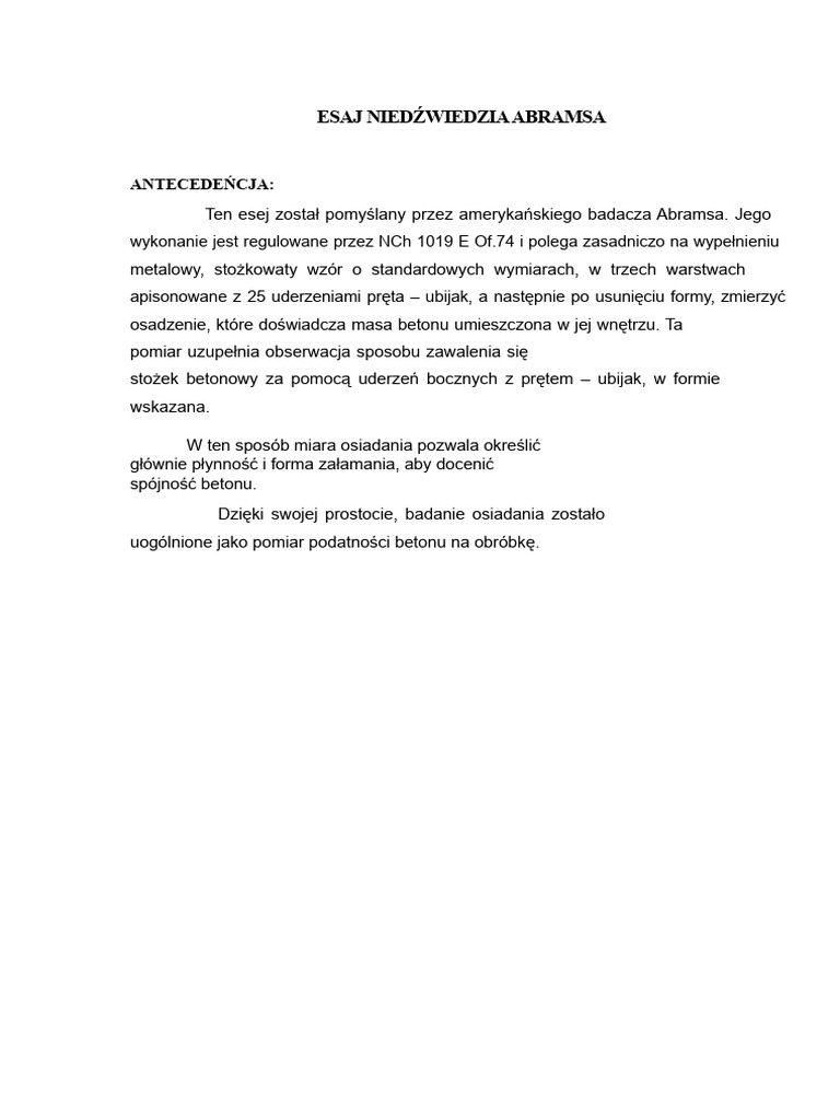 225628305-Raport Z Badania Stożka Abrama | PDF