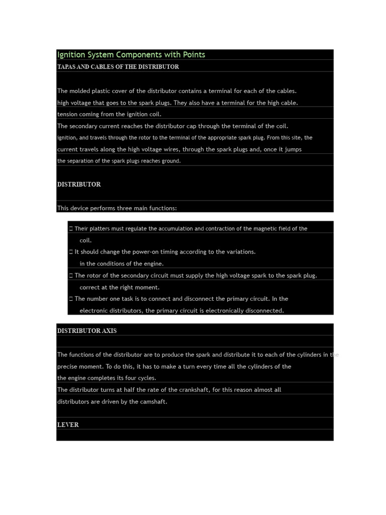 Ignition System Components Overview | PDF
