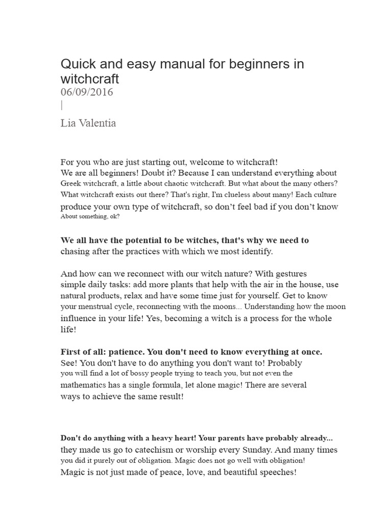 Beginner's Guide to Witchcraft | PDF | Altar | Witchcraft