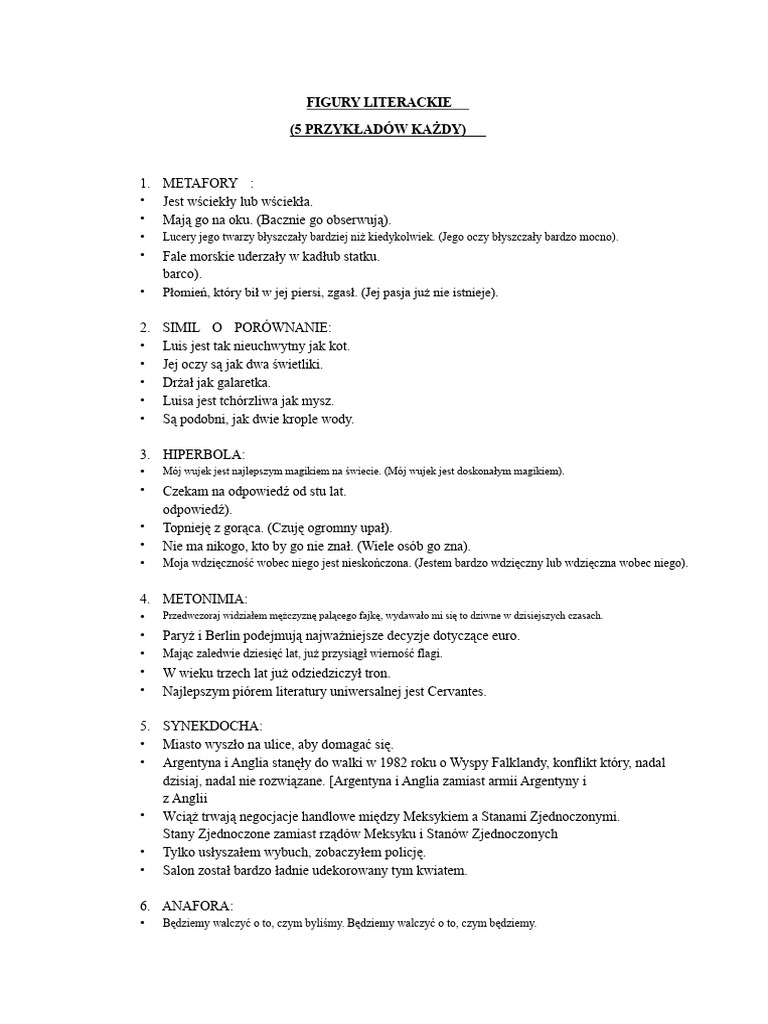Figury Literackie - Przykłady | PDF