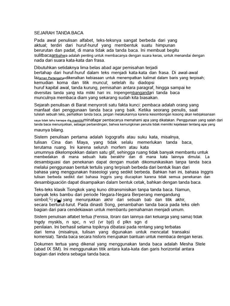Sejarah dan Fungsi Tanda Baca | PDF